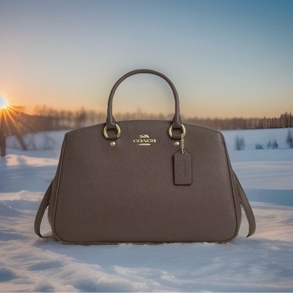Coach | Bags | Authentic Coach Savannah Carryall Bag Dark Stone Pebbled ...